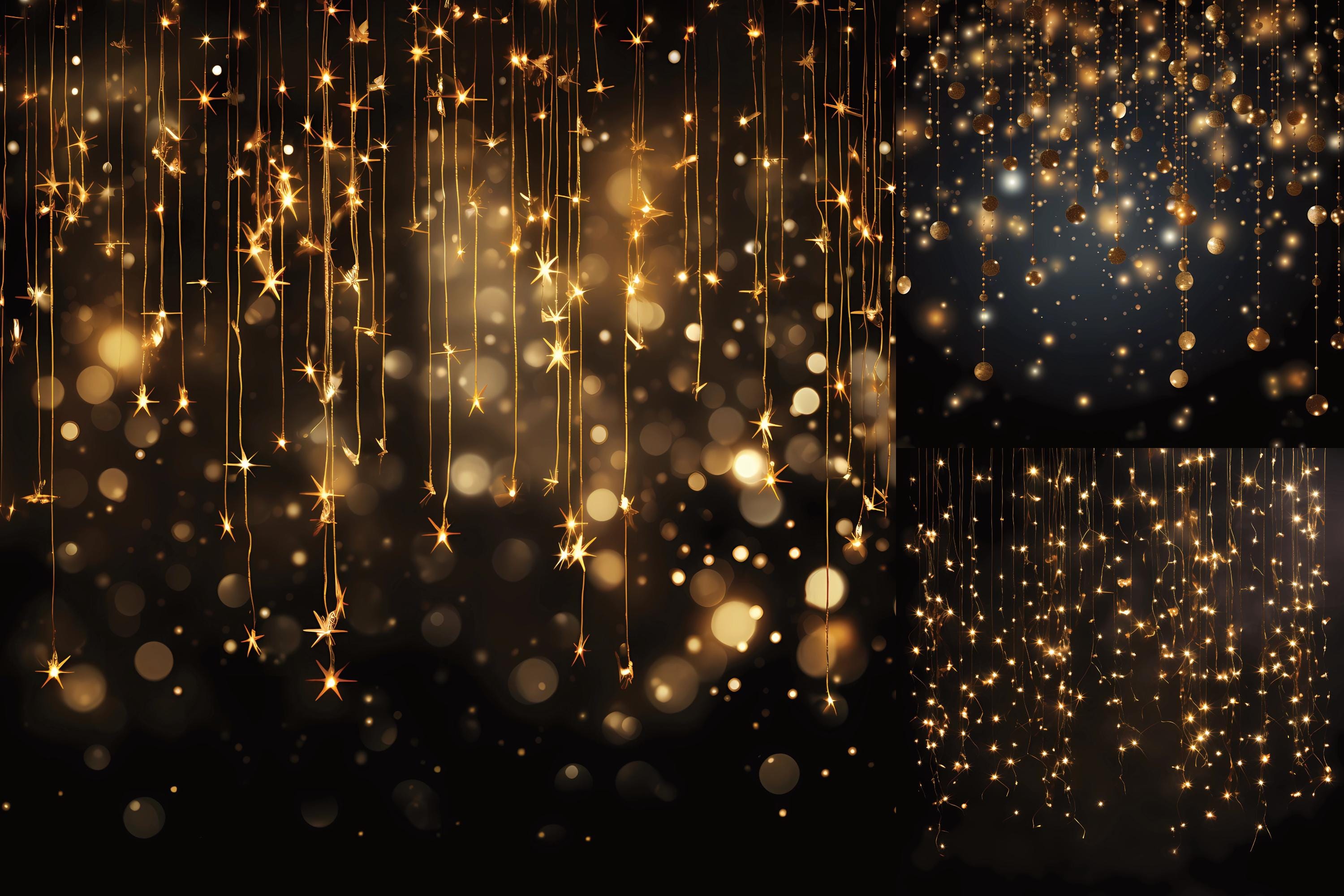 Black Gold Christmas Digital Papers: Luxurious Holiday Backgrounds ...