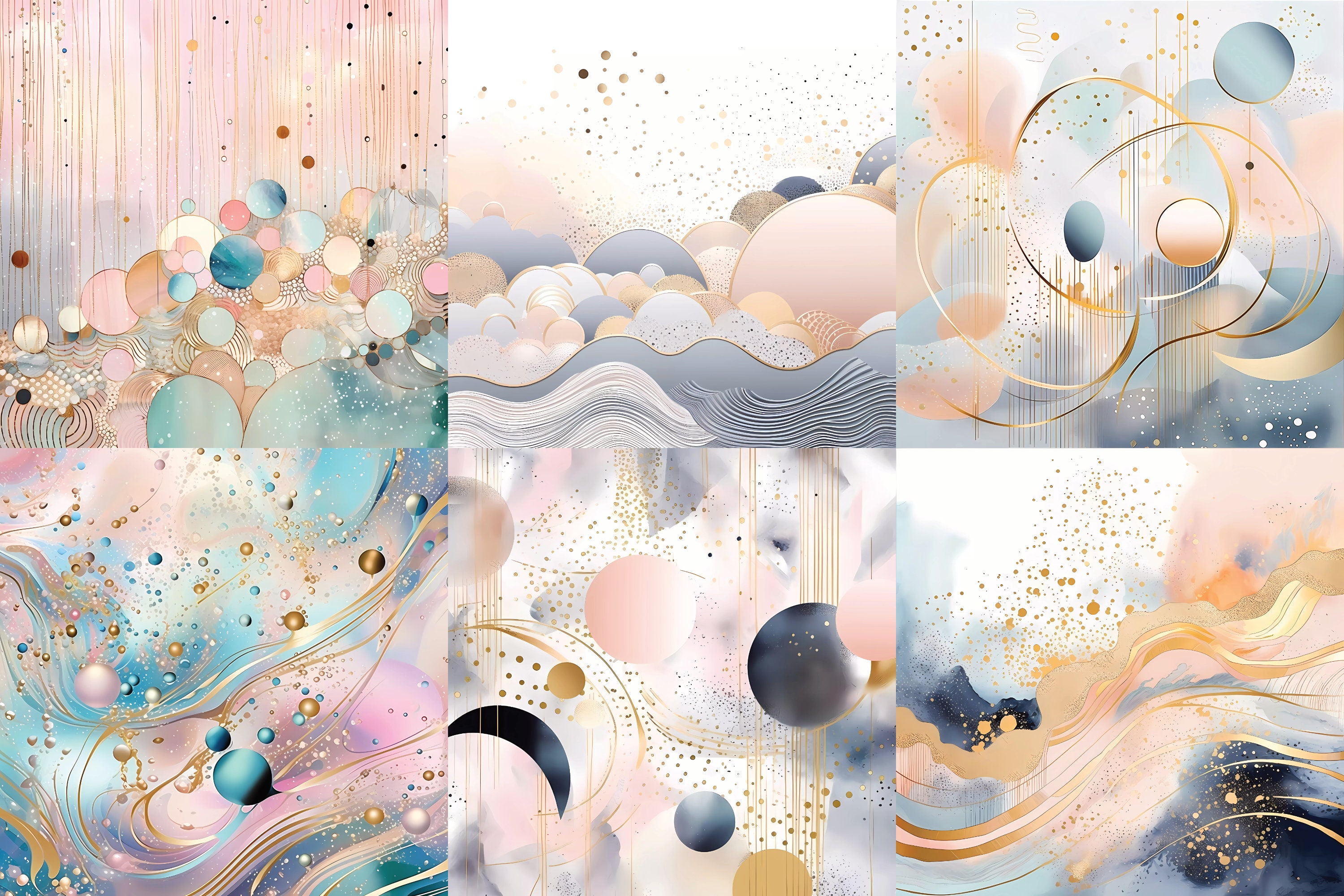 Abstract Pastel Background Printable Digital Papers. Ideal for Posters ...