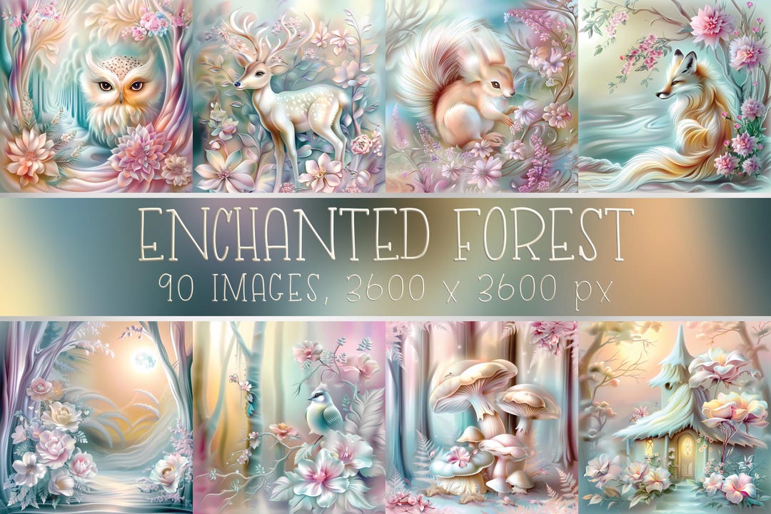 Summer Enchanted Forest Printable Digital Papers for Scrapbooks ...