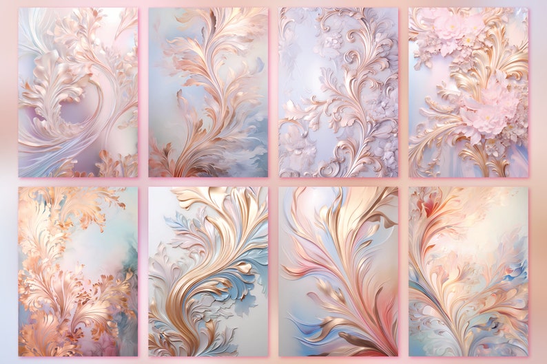 Rococo Junk Journal Pages, Printable Digital Paper Sheets, Elegant ...