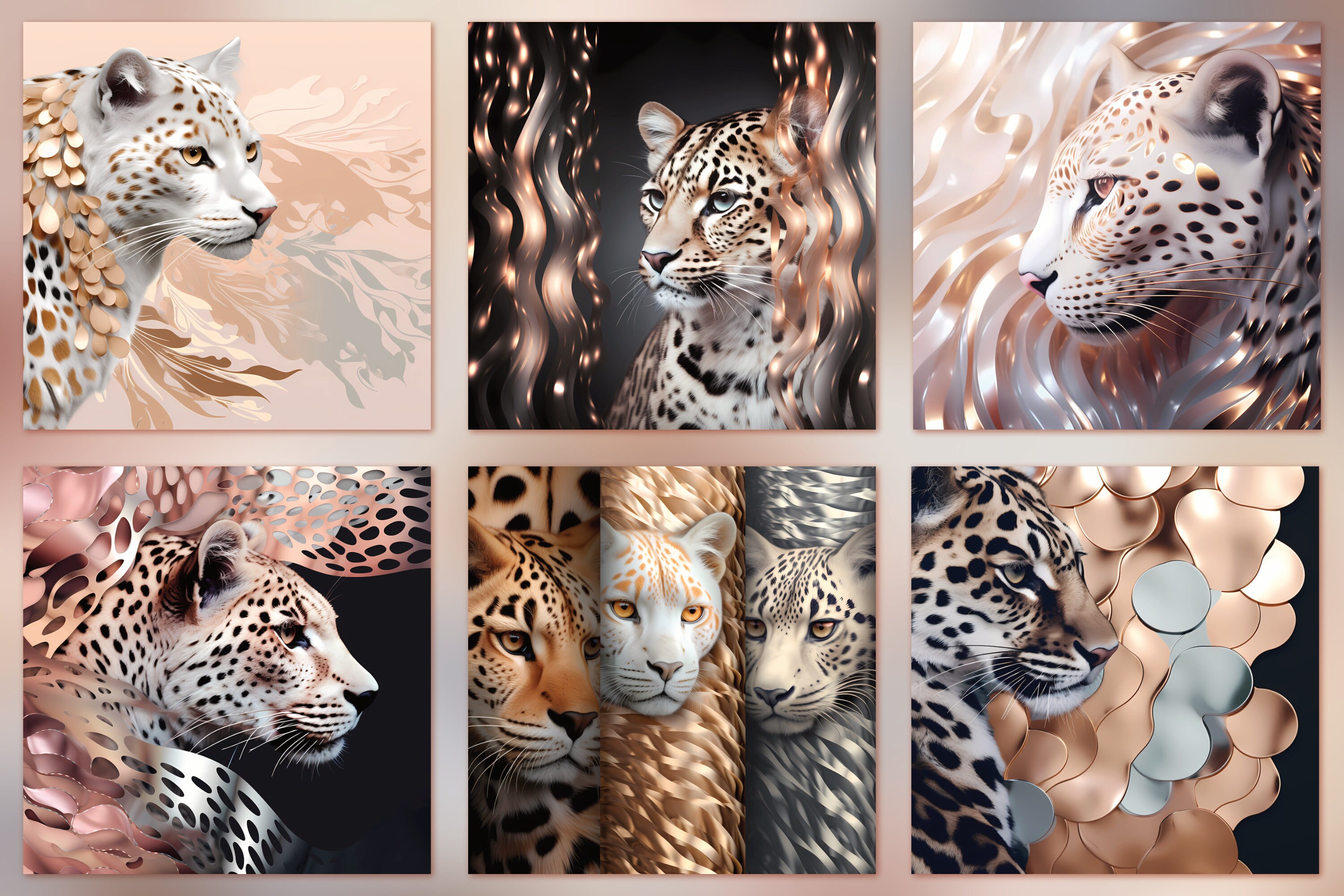 Luxurious Wild Animal and Animal Print Printable Digital Papers for ...