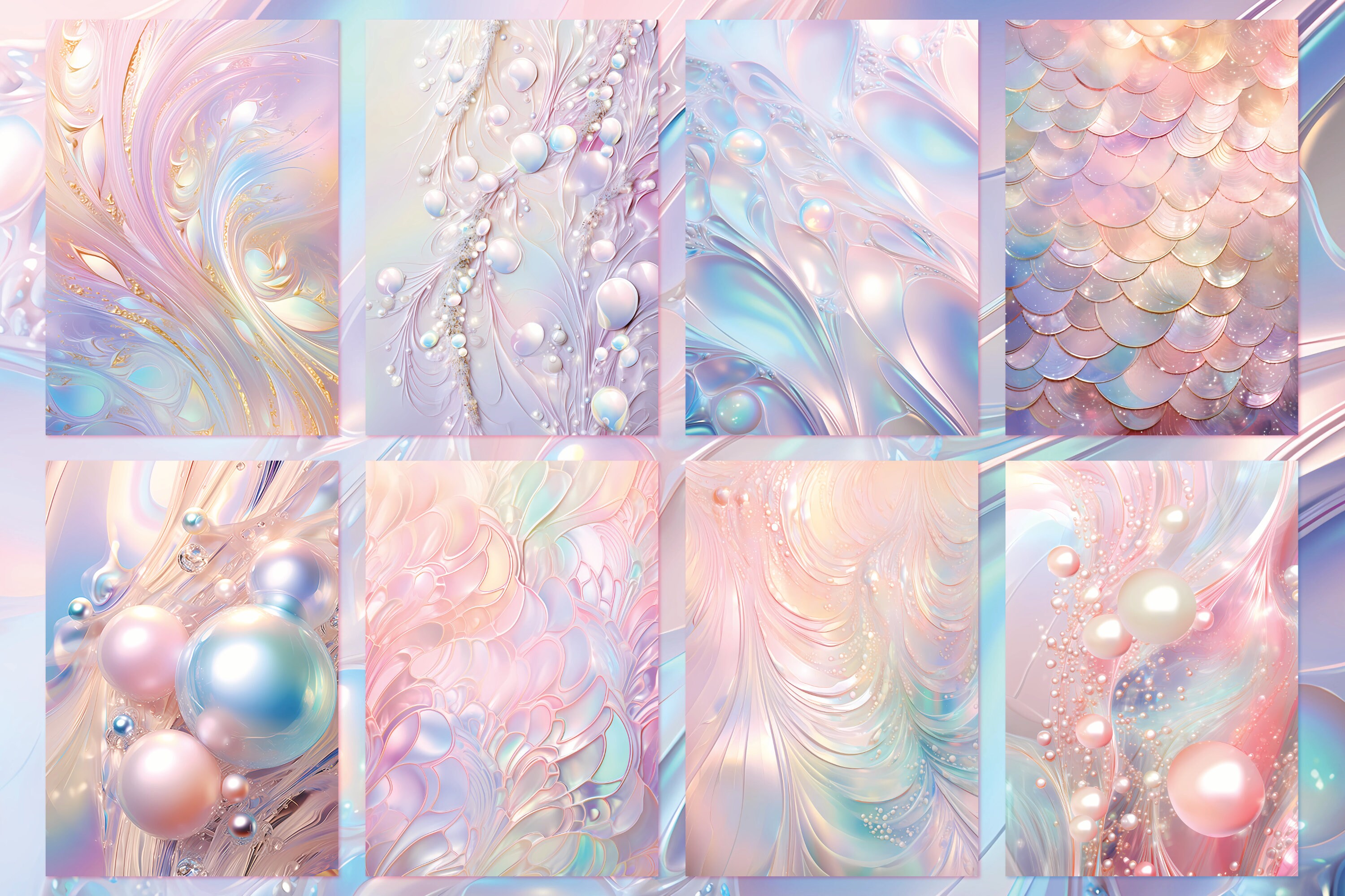 Pastel Pearl Printable Digital Papers. Ideal for Albums, Junk Journals ...