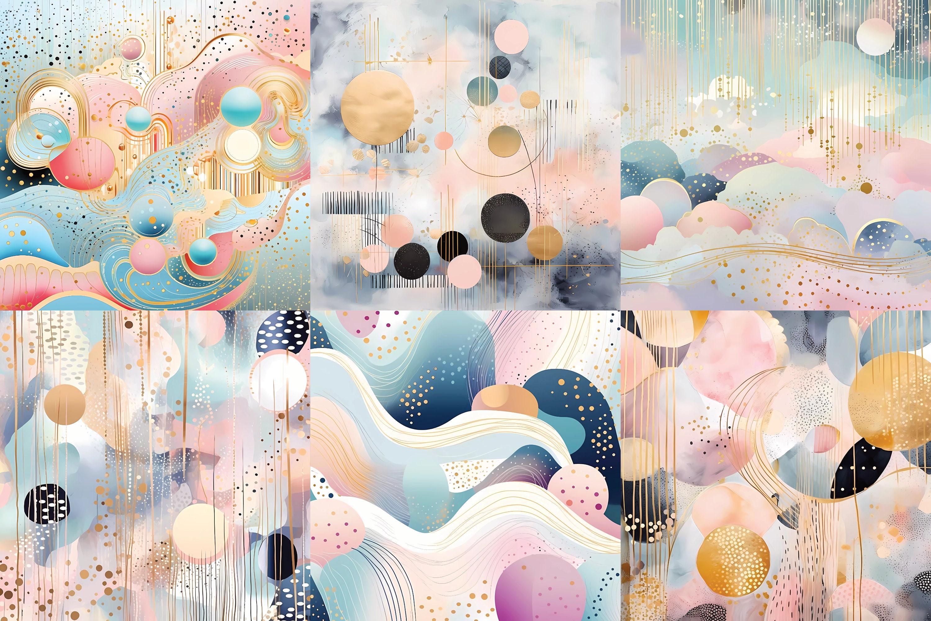 Abstract Pastel Background Printable Digital Papers. Ideal for Posters ...