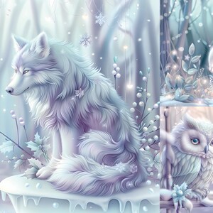 Enchanted Winter Forest Printable Digital Paper Downloads for ...