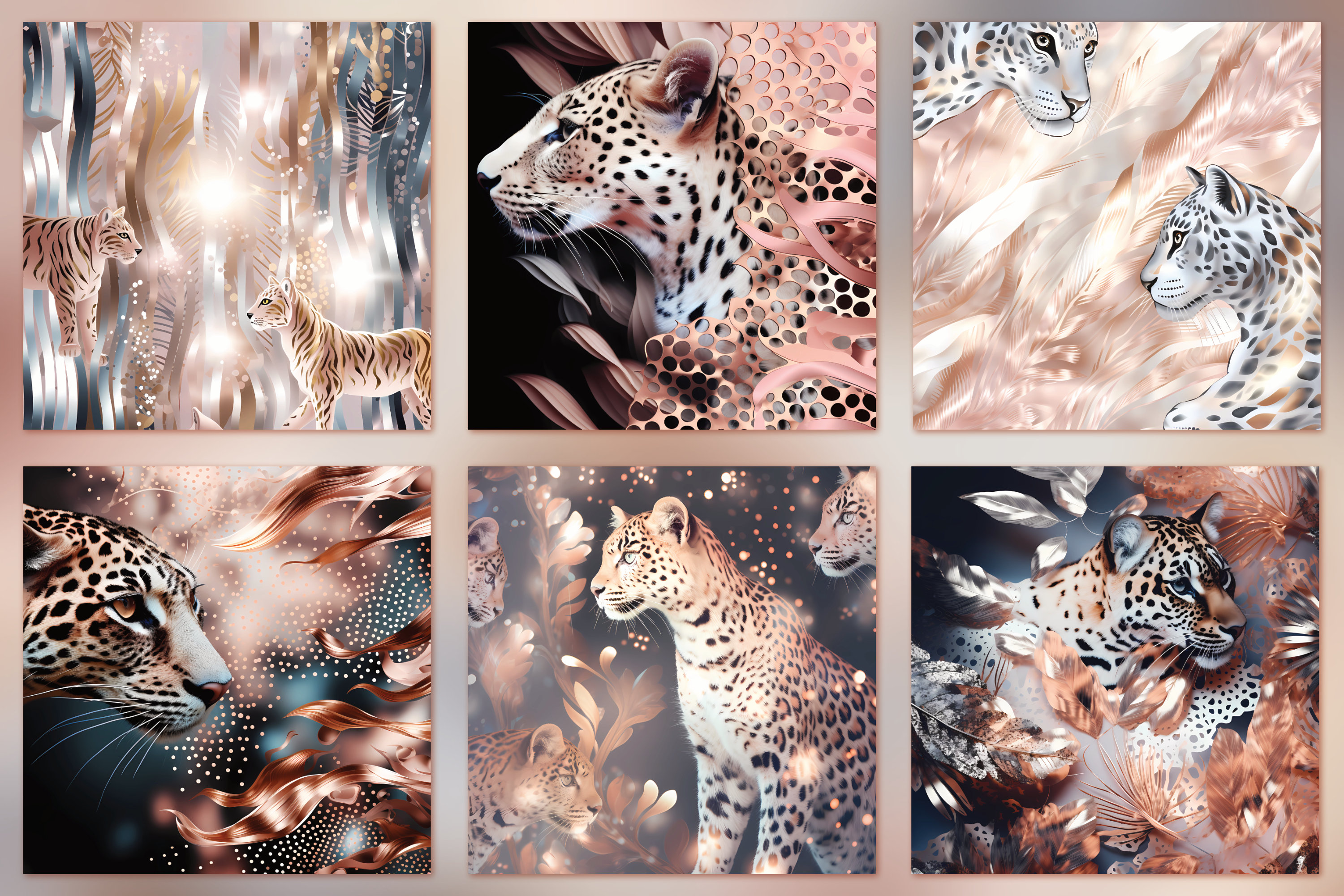 Luxurious Wild Animal and Animal Print Printable Digital Papers for ...