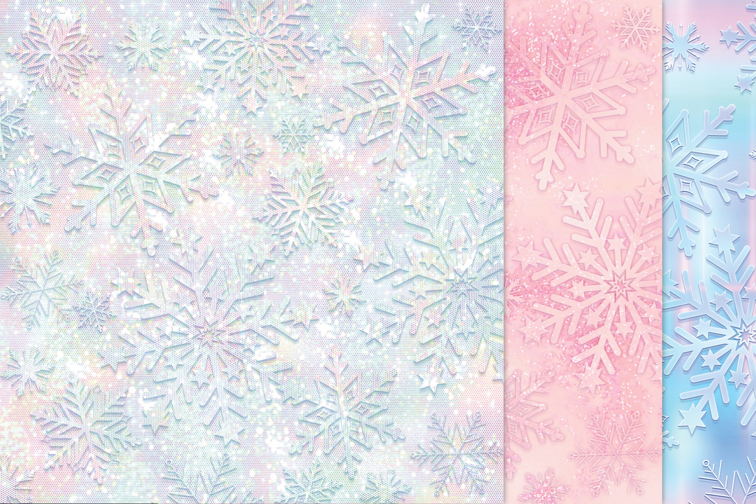 20 JPG Pastel Snowflake Digital Papers. 3000 Px X 3000 Px Size, Instant ...
