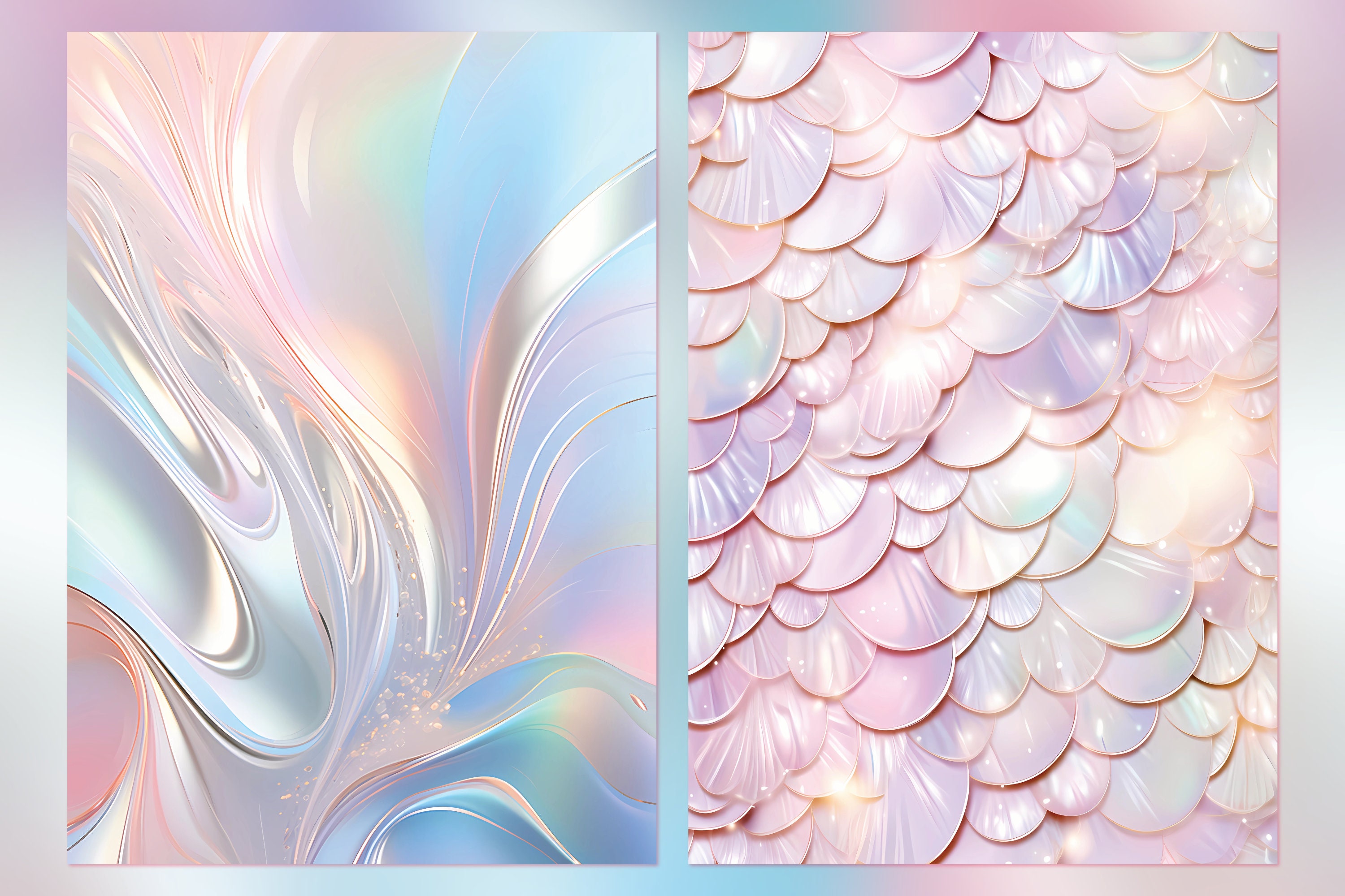 Pastel Pearl Printable Digital Papers. Ideal for Albums, Junk Journals ...