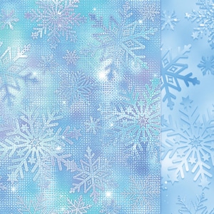 Pastel Snowflake Pattern Digital Papers: Christmas Winter Background ...