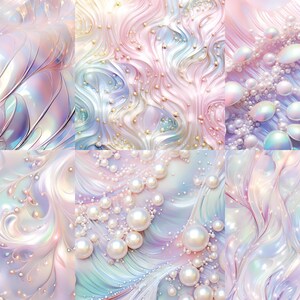 Pastel Iridescent Pearl Background Printable Digital Papers for ...