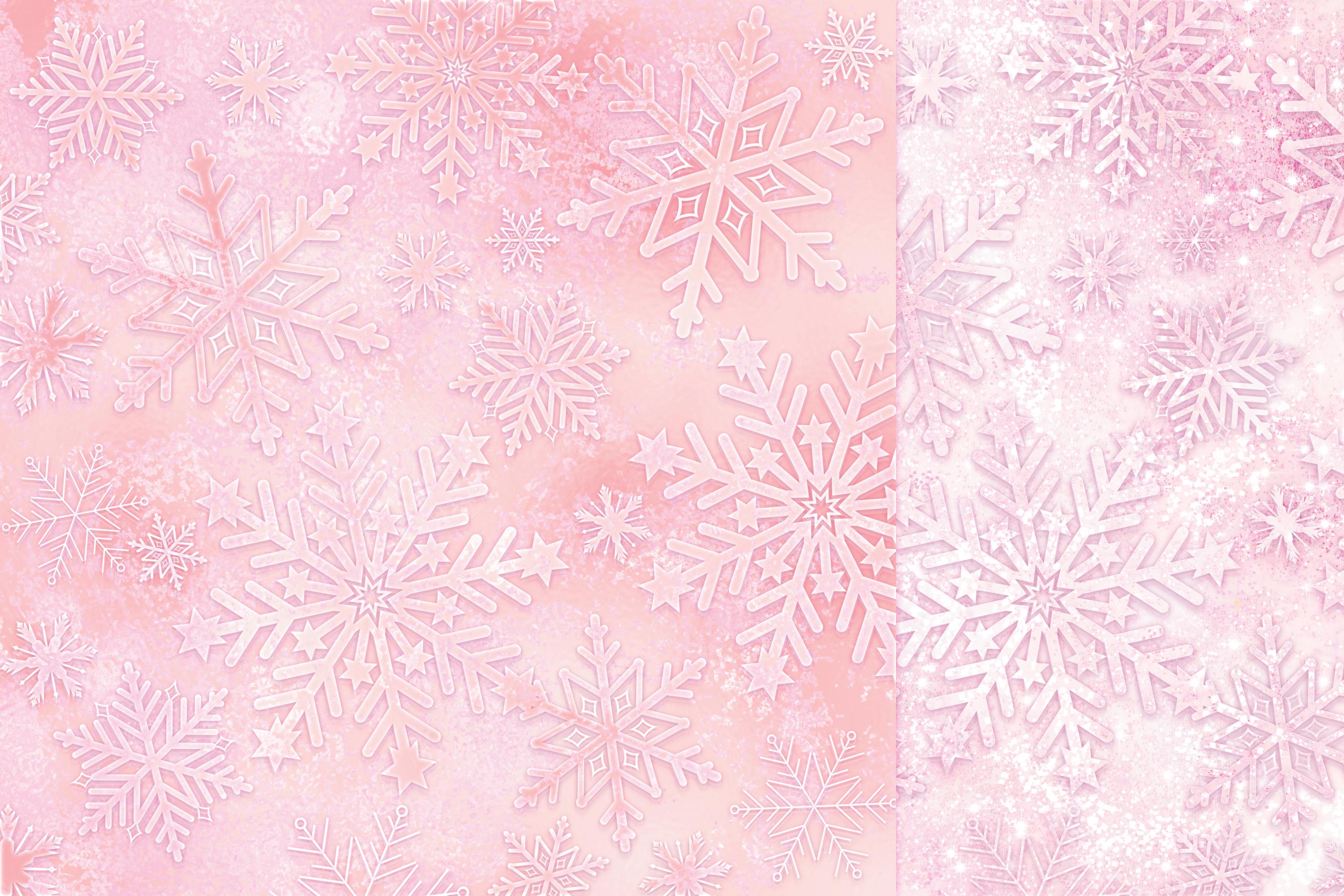 Pastel Snowflake Pattern Digital Papers: Christmas Winter Background ...