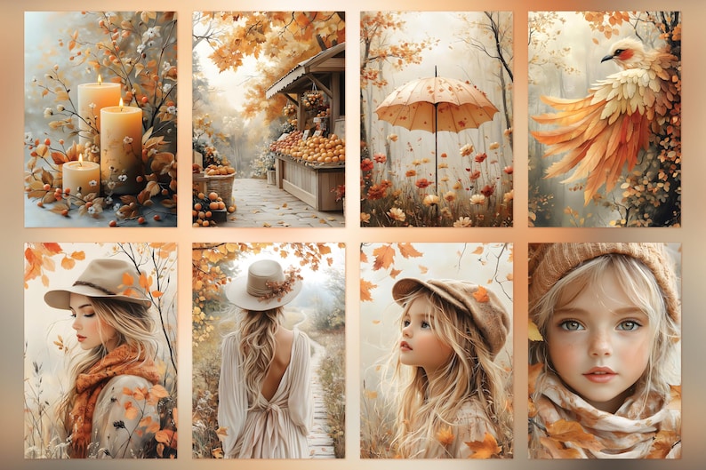 Autumn Digital Paper Set: 140 Fall Scrapbooking Designs (A4, 300 DPI ...
