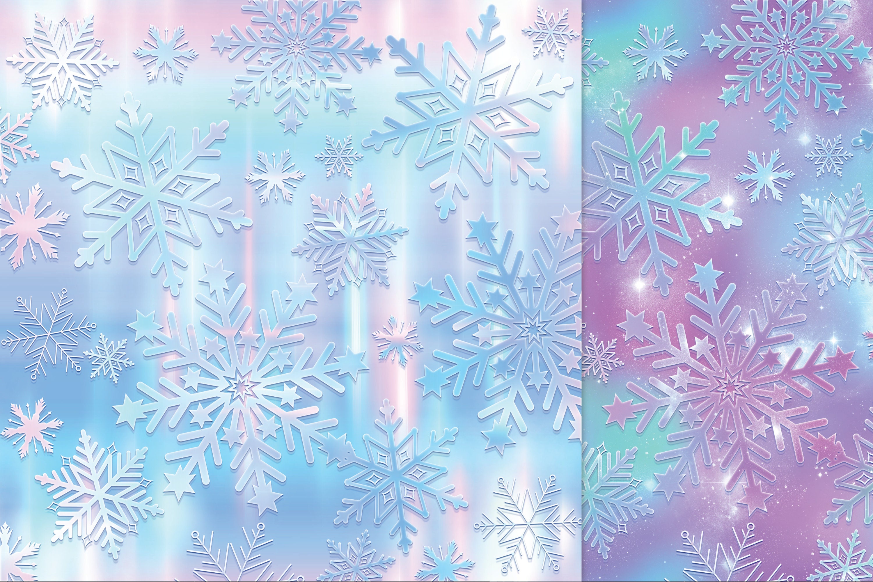 20 JPG Pastel Snowflake Digital Papers. 3000 Px X 3000 Px - Etsy