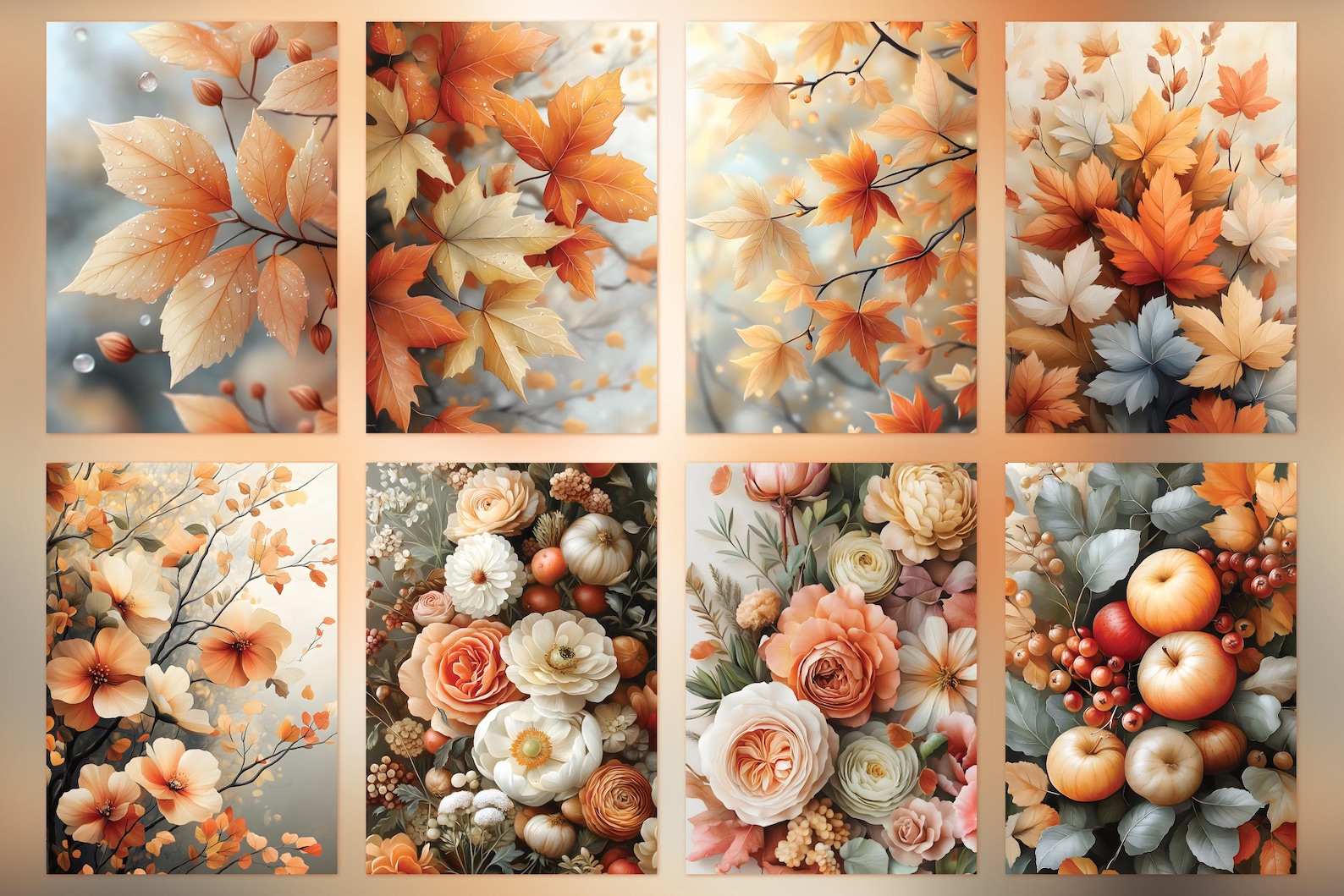 Autumn Digital Paper Set: 140 Fall Scrapbooking Designs (A4, 300 DPI ...