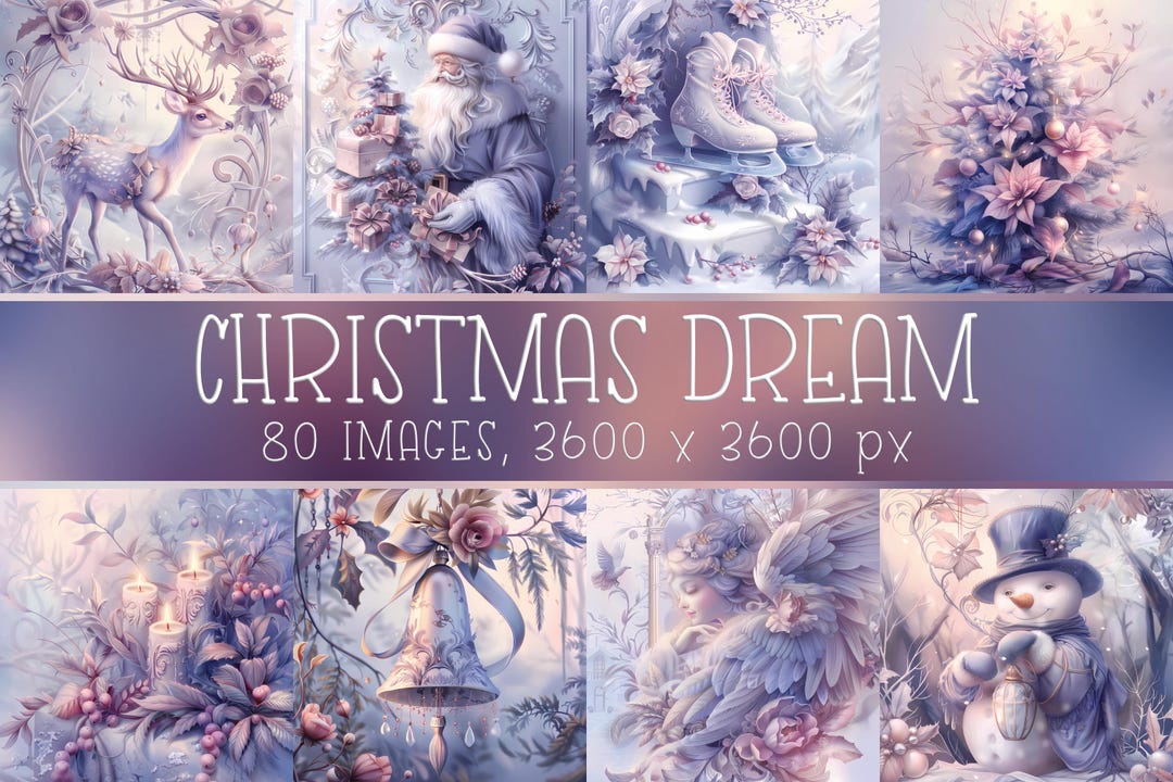 Lavender Christmas Scrapbook Paper Bundle: Lilac Holiday Crafts ...