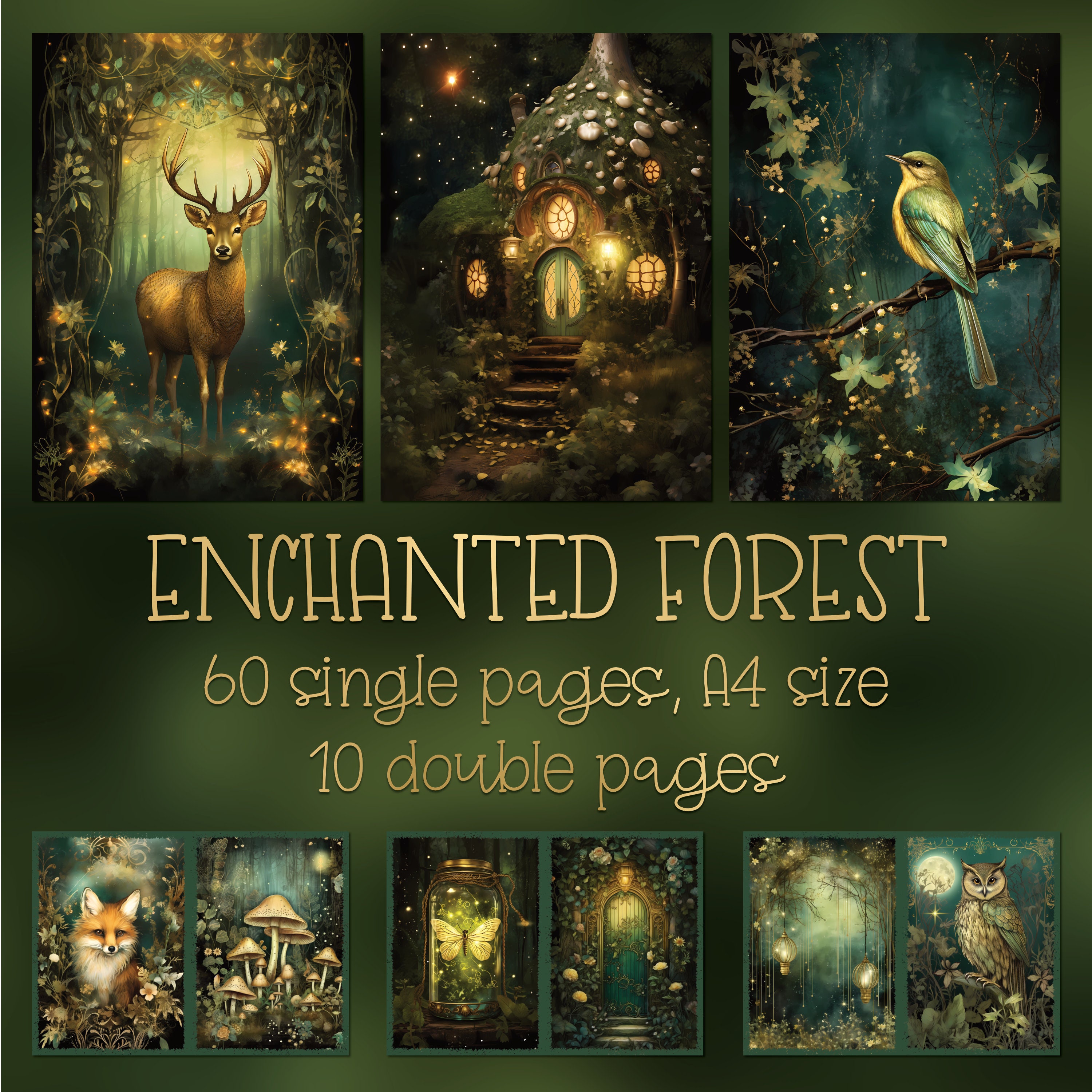 Enchanted Forest Junk Journal Pages: Vintage Ephemera (digital Download ...