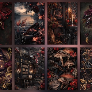 Luxurious Dark Gothic Digital Papers for Junk Journals, Scrapbooks ...