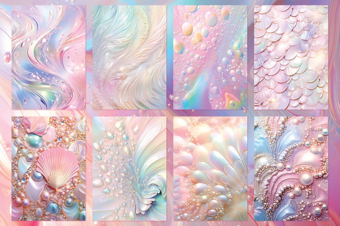 Pastel Pearl Printable Digital Papers. Ideal for Albums, Junk Journals ...