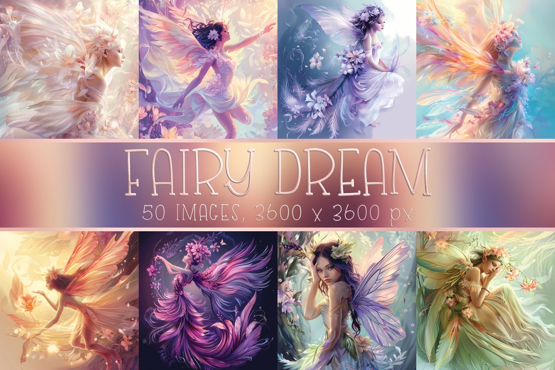 Dreamy Fairy Printable Digital Paper Downloads for Scrapbooks, Albums ...