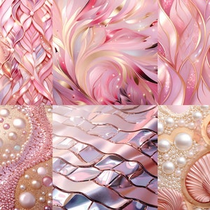 Elegant Pink Pattern Printable Digital Papers for Covers, Scrapbooks ...
