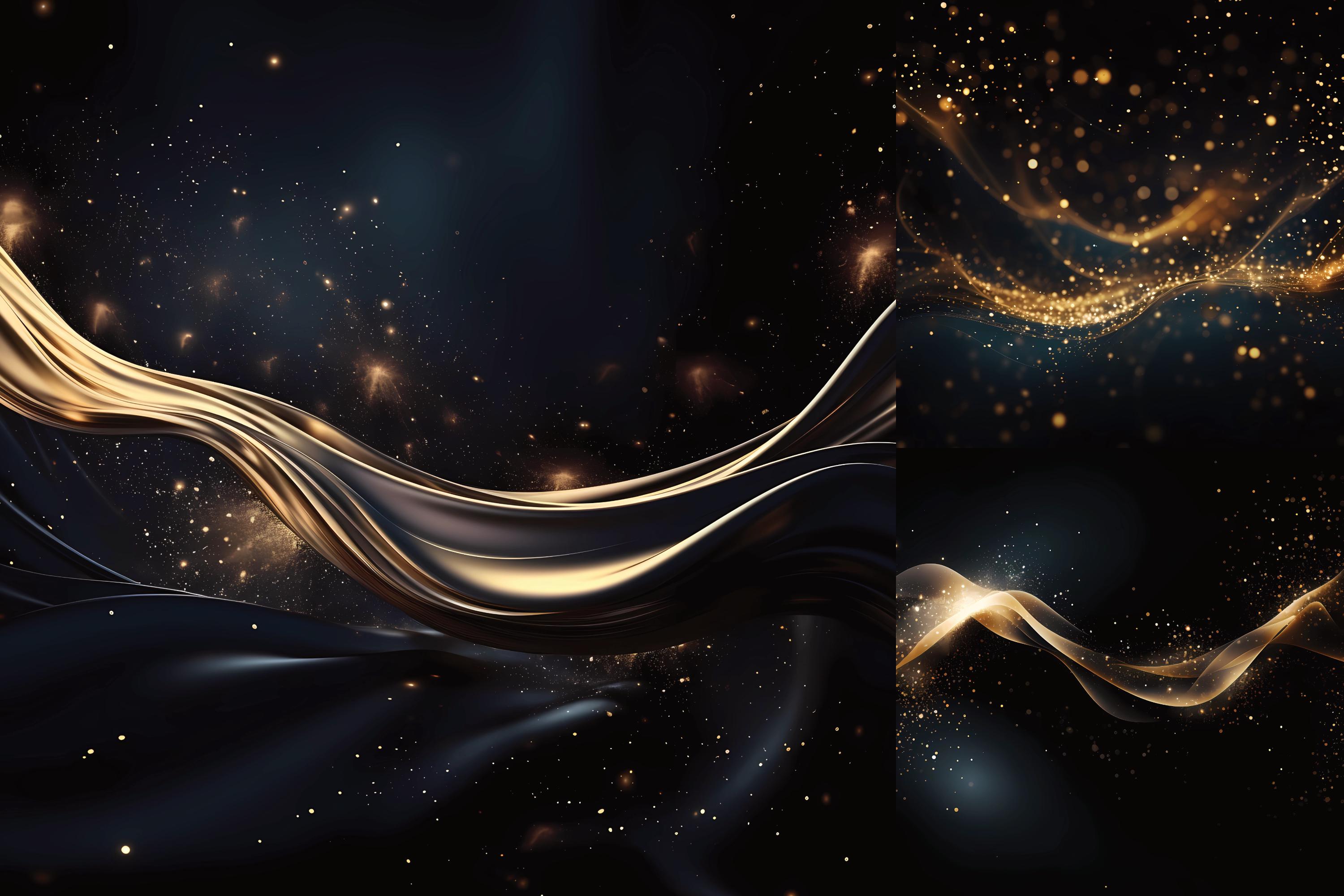 Black Gold Christmas Digital Papers: Luxurious Holiday Backgrounds ...
