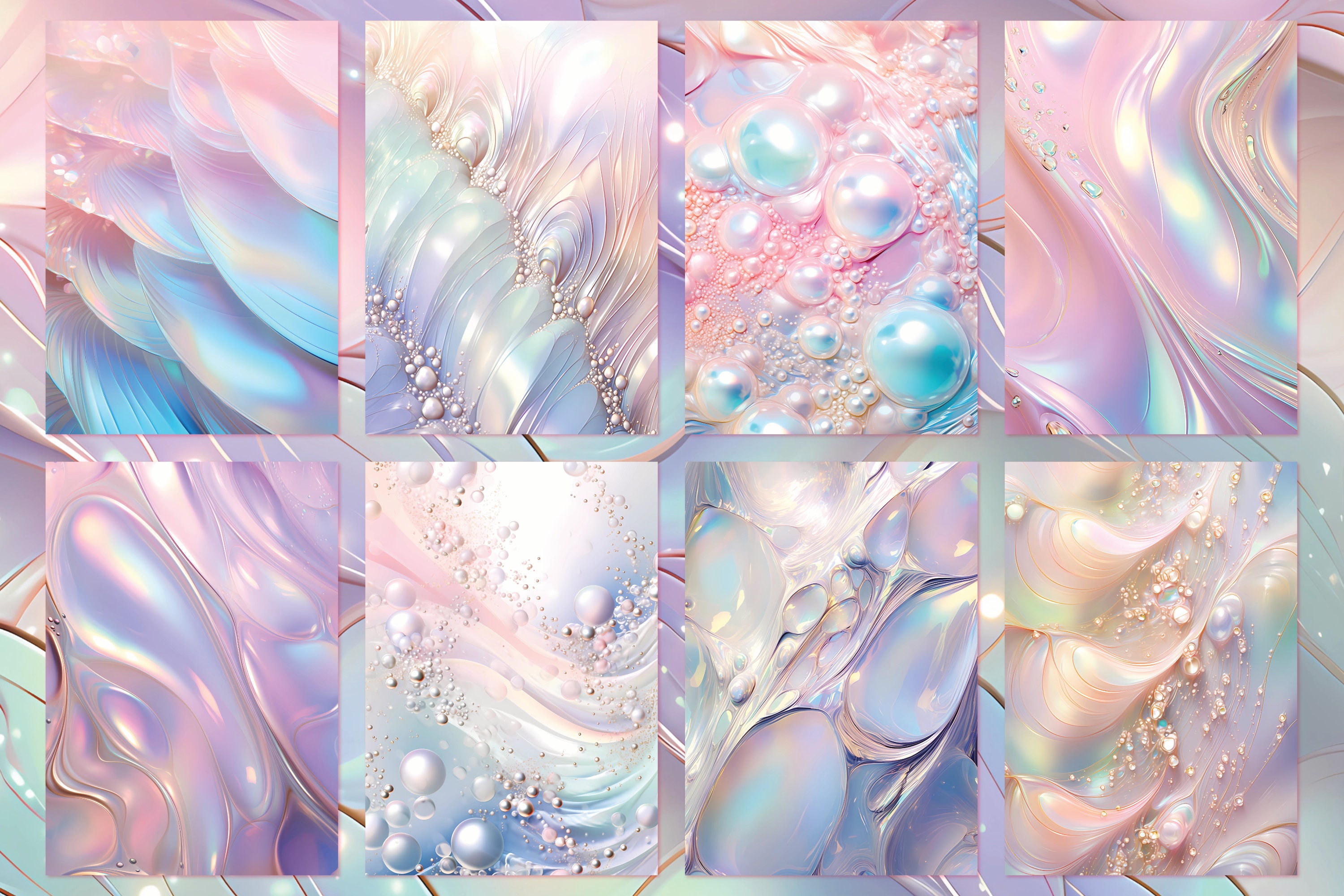 Pastel Pearl Printable Digital Papers. Ideal for Albums, Junk Journals ...