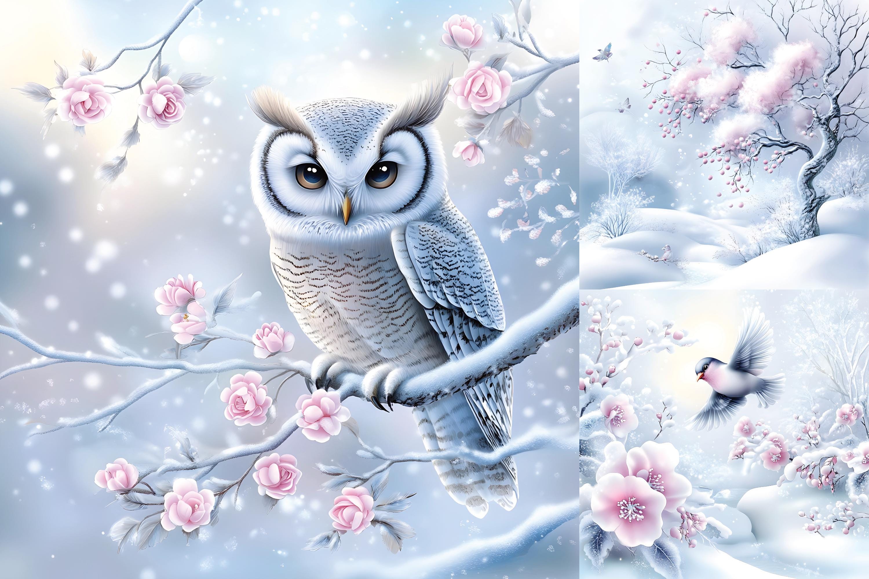 Frosted Winter Christmas Digital Paper Bundle: Card Making, Scrapbook ...