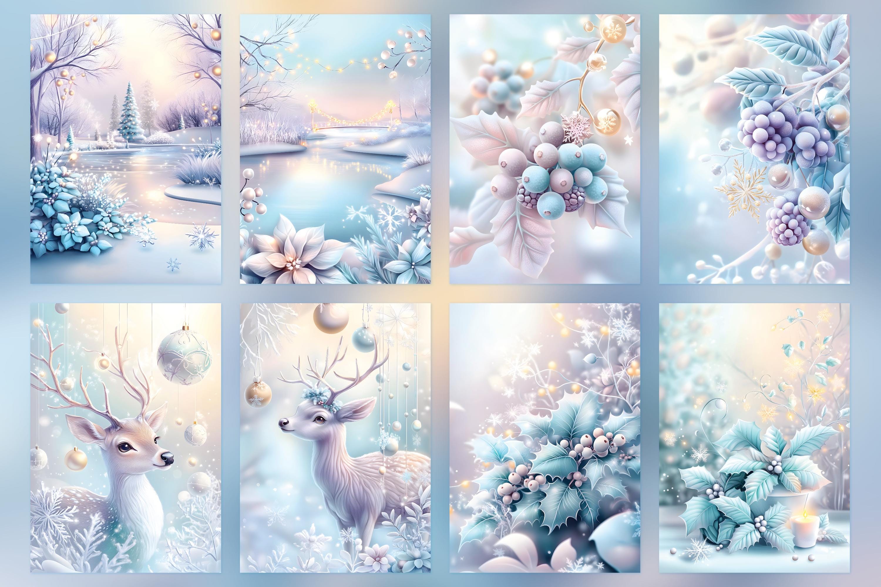 Light Blue Christmas Digital Paper: Winter Holiday Scrapbook & Crafts ...