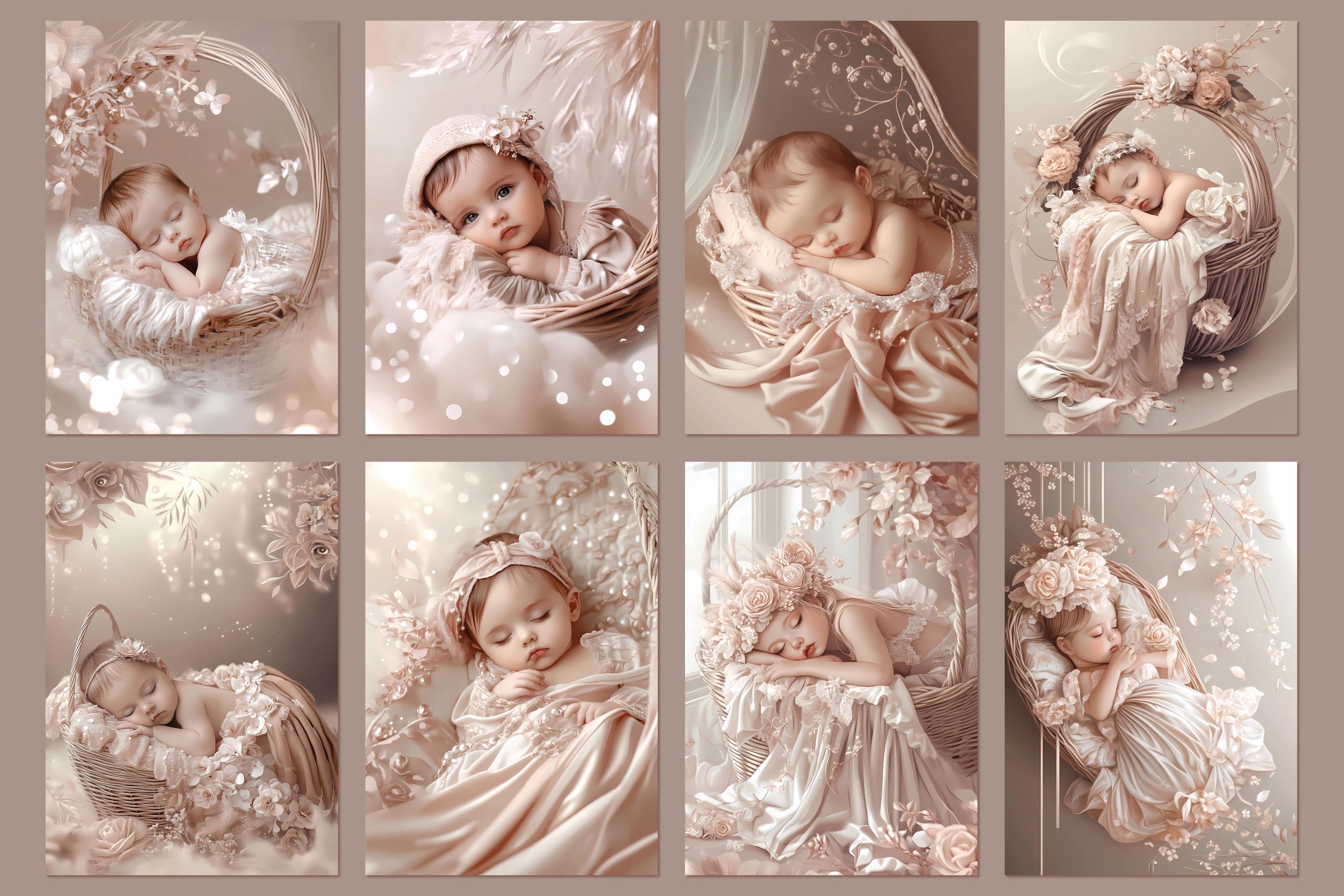 Beige Baby Digital Papers: Nursery Wall Art, Newborn Cards (digital ...