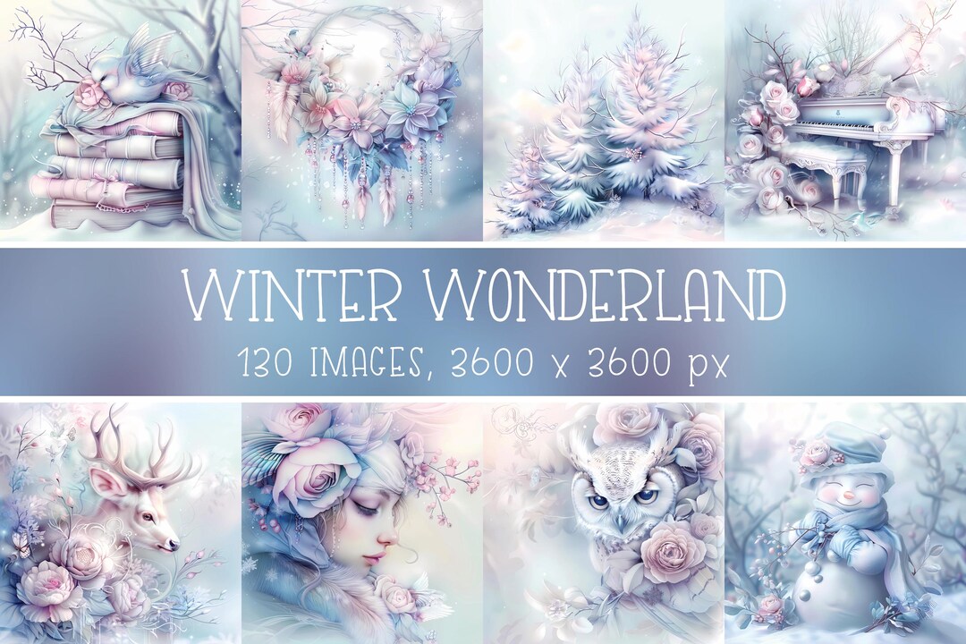 Winter Wonderland Digital Paper Set I Perfect for Holiday and Christmas ...