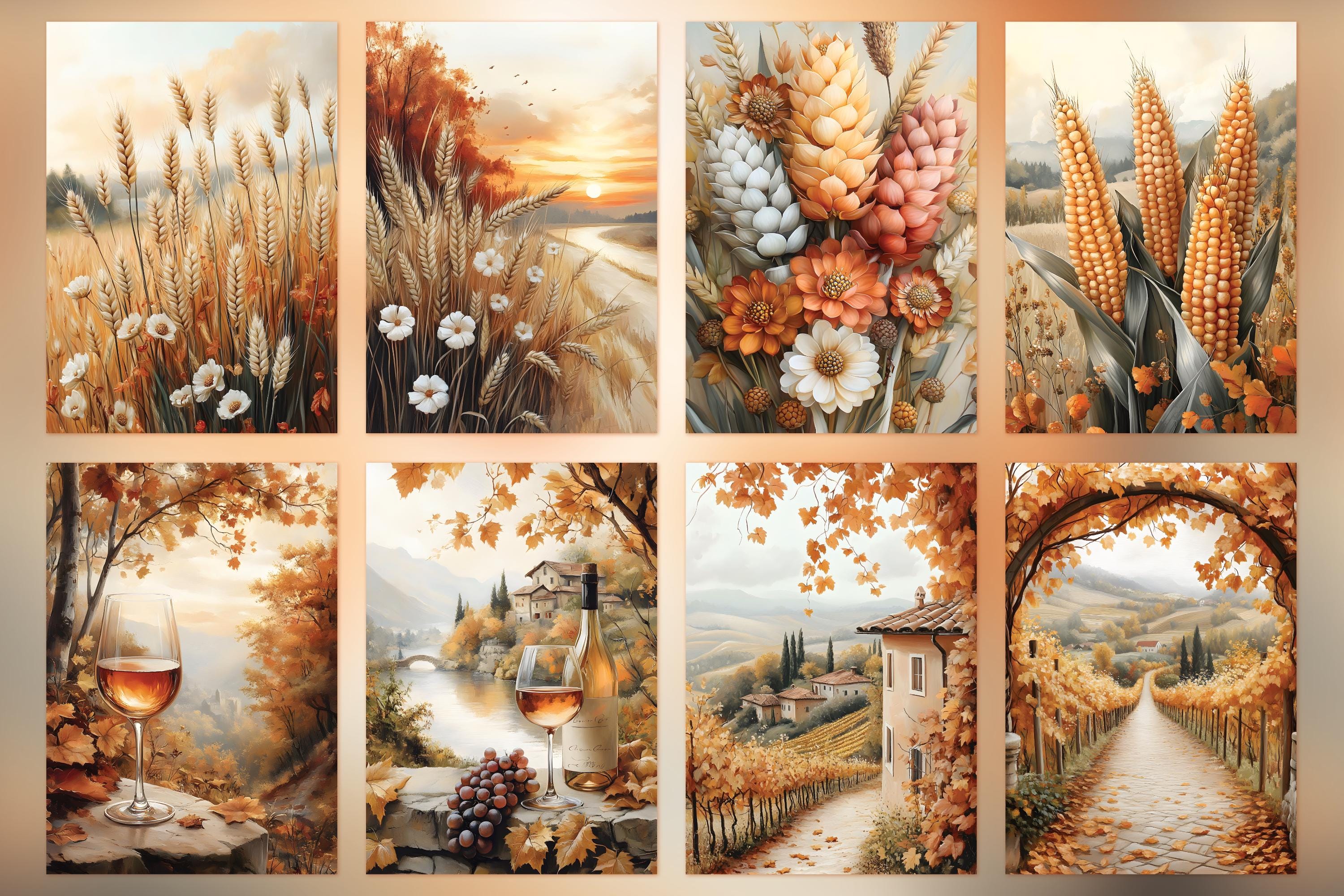 Autumn Digital Paper Set: 140 Fall Scrapbooking Designs (A4, 300 DPI ...
