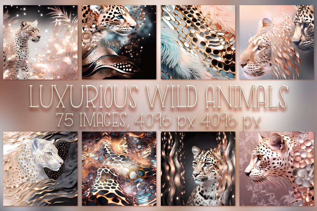 Luxurious Wild Animal and Animal Print Printable Digital Papers for ...