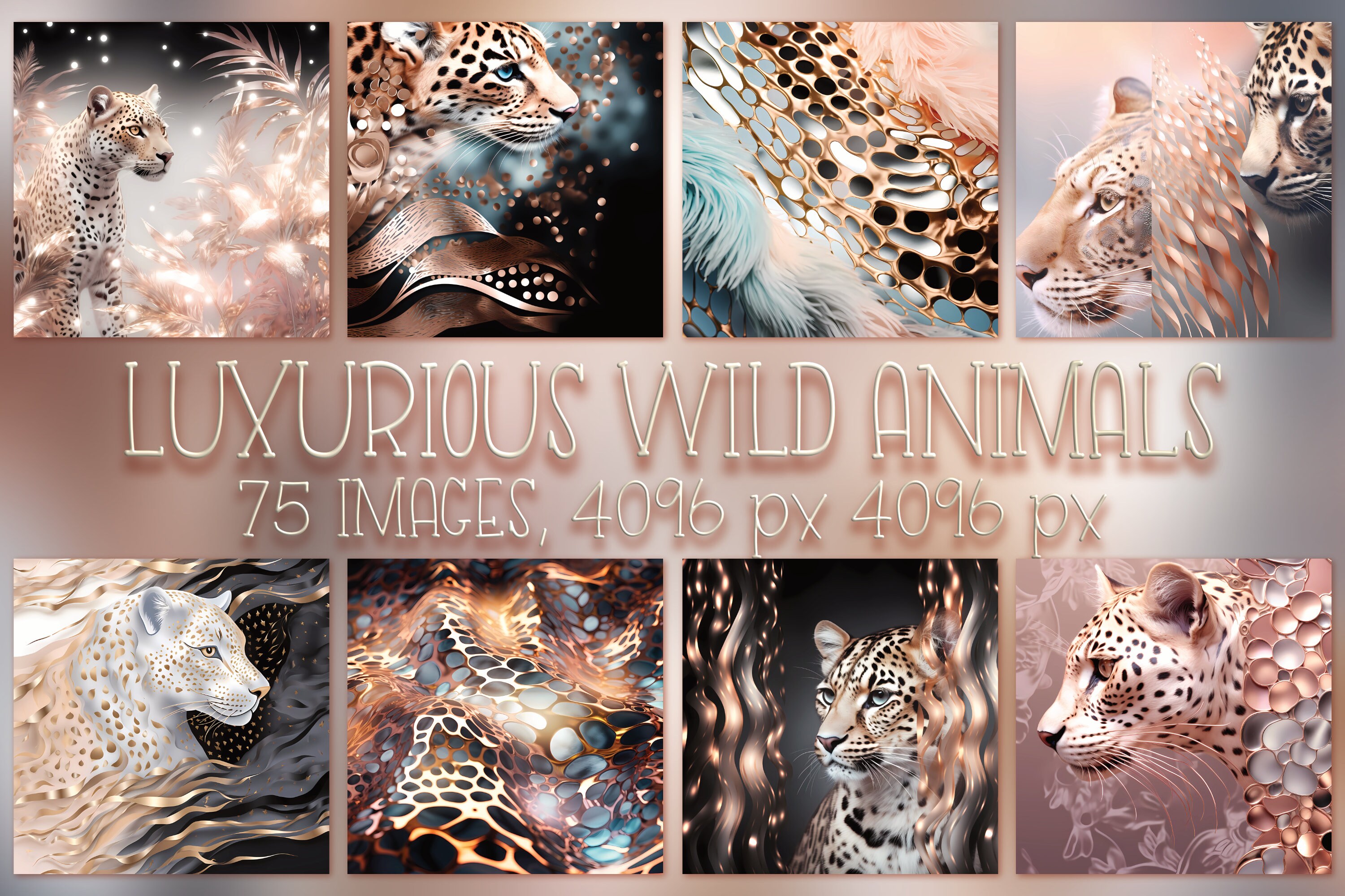 Luxurious Wild Animal and Animal Print Printable Digital Papers for ...