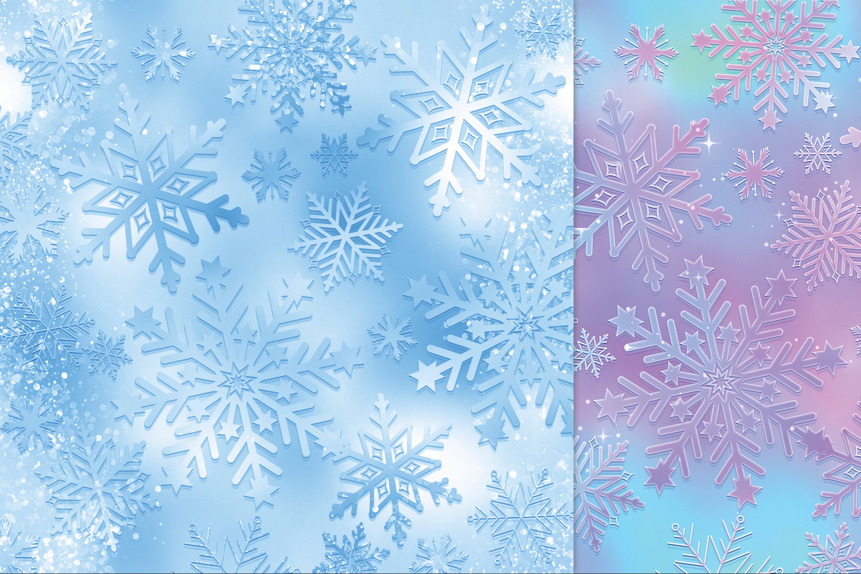 20 JPG Pastel Snowflake Digital Papers. 3000 Px X 3000 Px - Etsy