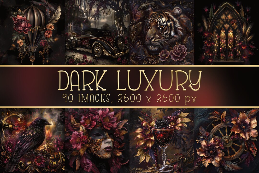 Luxurious Dark Gothic Fantasy Printable Digital Paper Downloads for ...