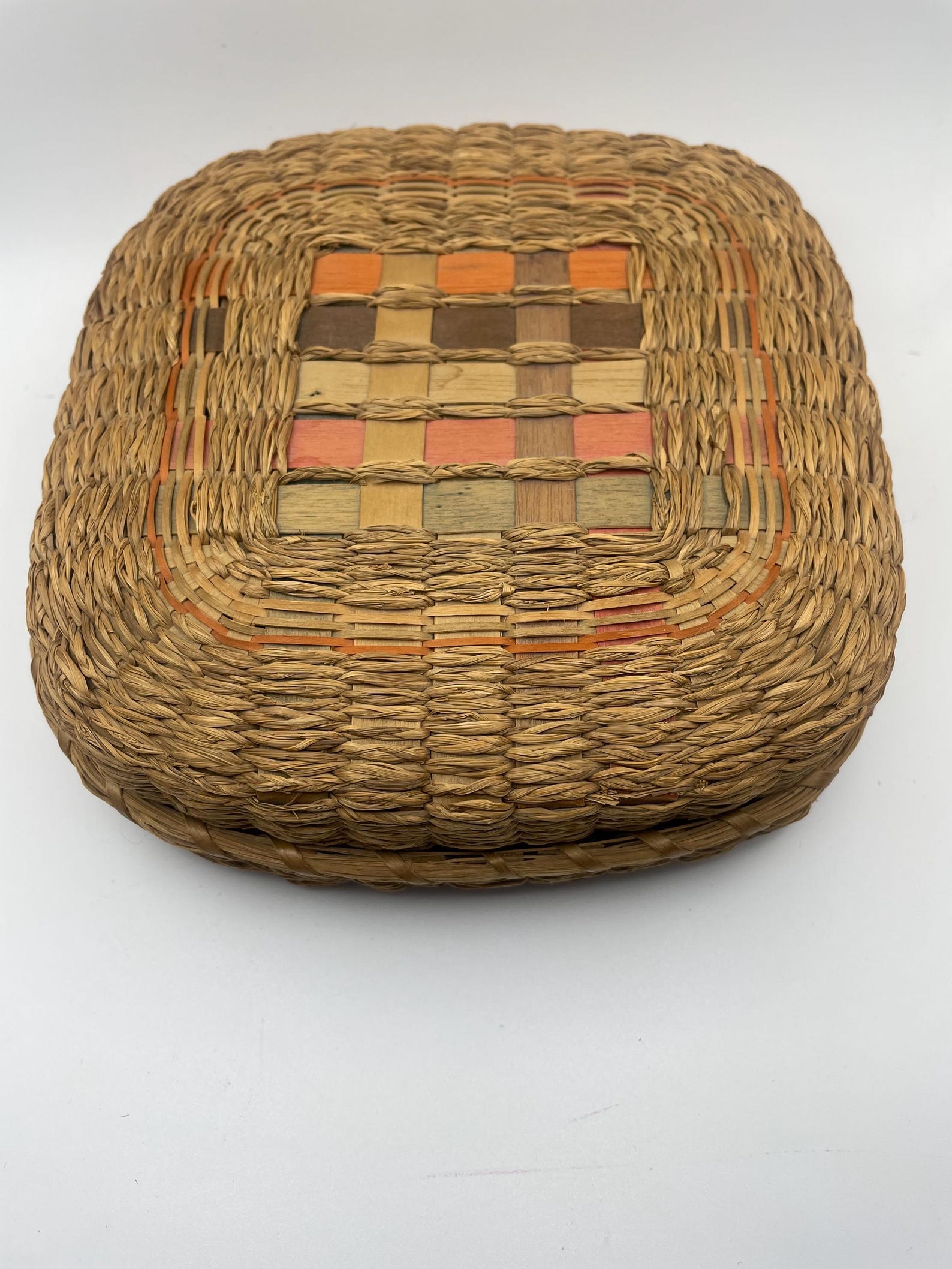 Hand-woven Passamaquoddy Sweet Grass Basket With Lid Vintage Home Decor ...