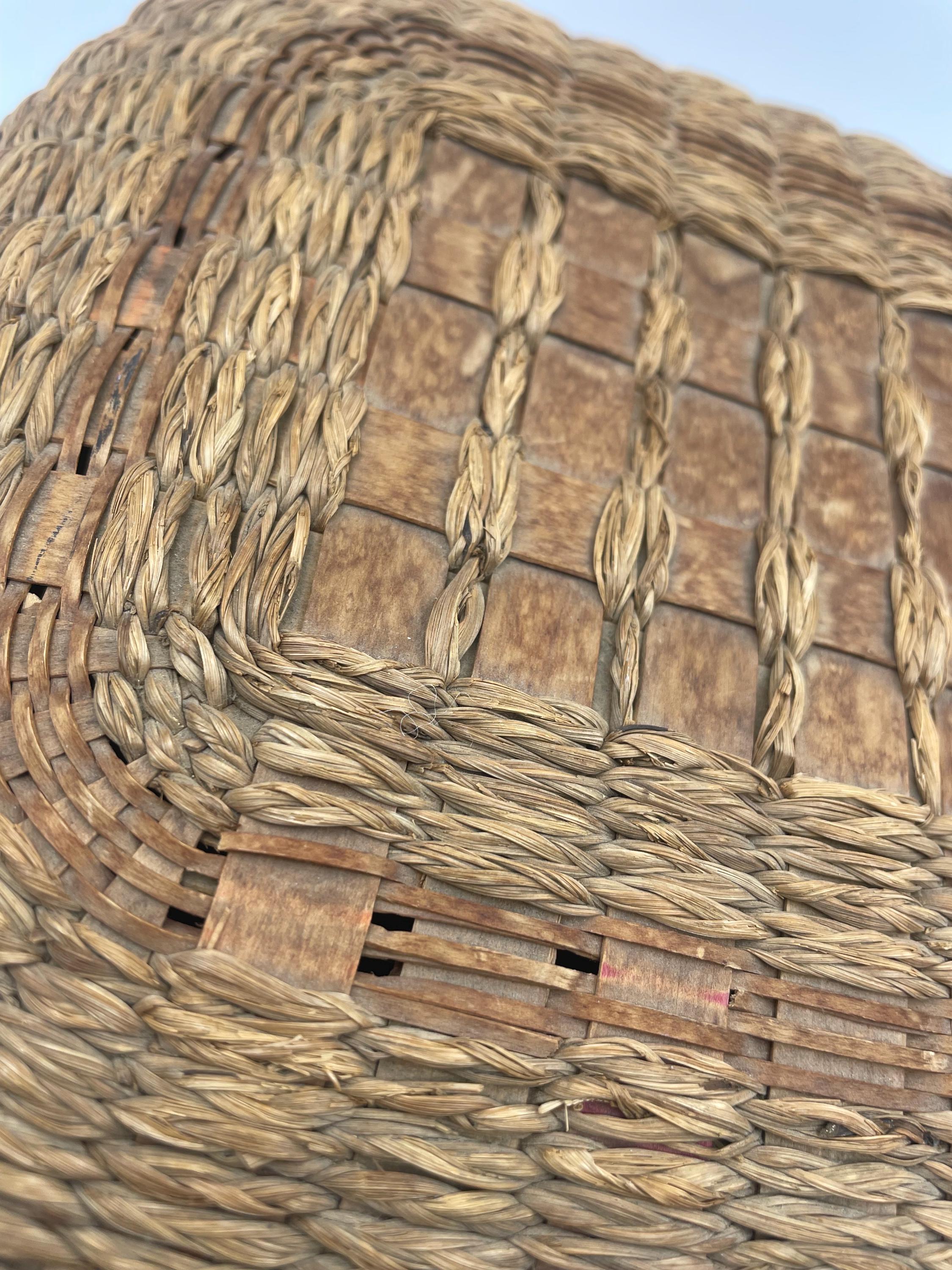 Hand-woven Passamaquoddy Sweet Grass Basket With Lid Vintage Home Decor ...