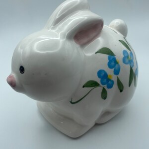 Vintage Bunny Bank With Blue Flowers - Charming Collectible Décor - Etsy
