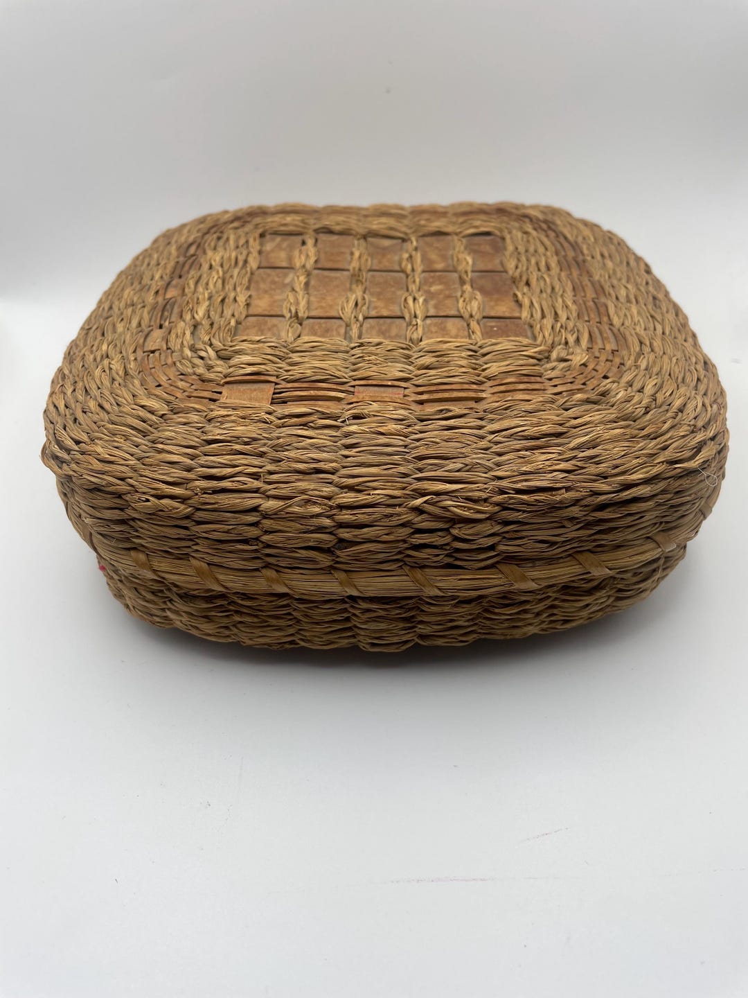 Hand-woven Passamaquoddy Sweet Grass Basket With Lid Vintage Home Decor ...