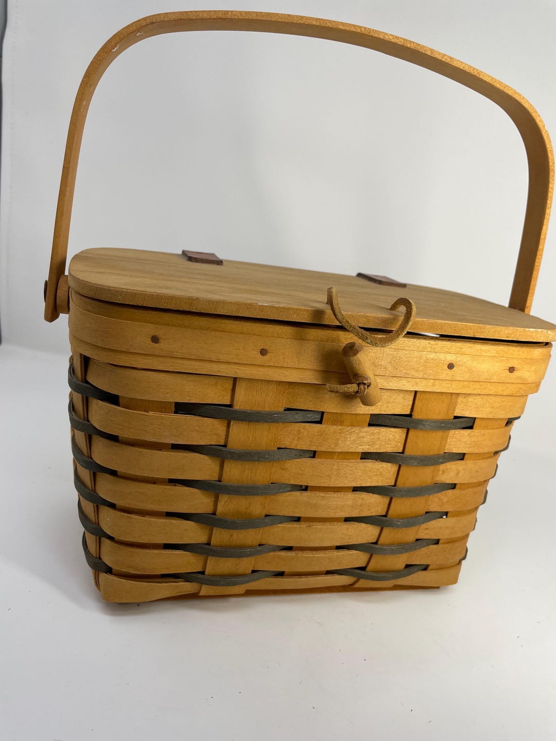 1998 Longaberger Handmade Basket – Vintage Woven Maple Wood Storage ...