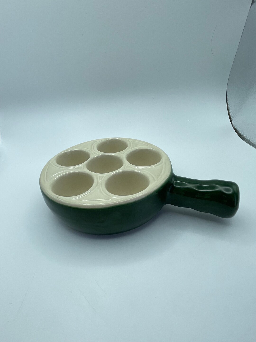 Emile Henry Quail Egg & Escargot Dish Set With 5 Dansk Cocktail Forks ...