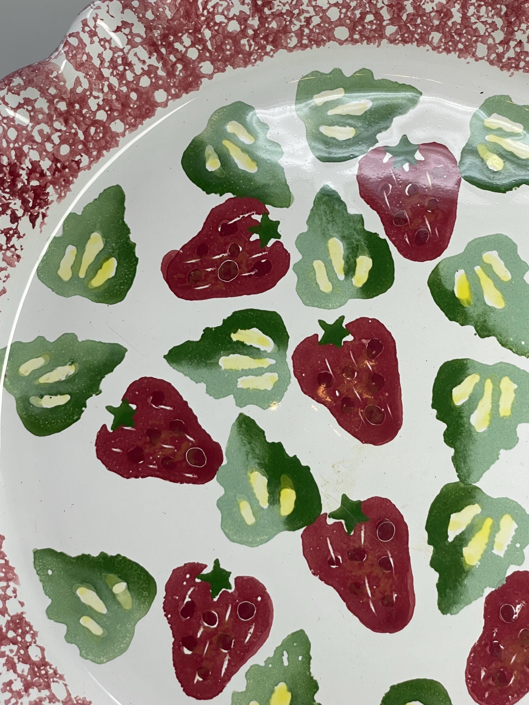 Vintage Strawberry Pie Plate: Hand-painted Ceramic Farmhouse Decor - Etsy