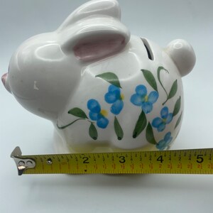Vintage Bunny Bank With Blue Flowers - Charming Collectible Décor - Etsy