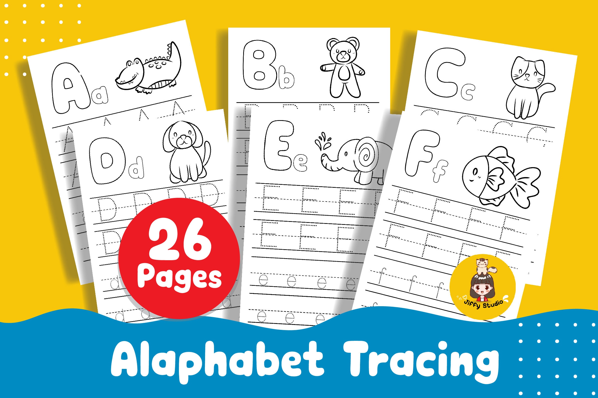 Uppercase and Lowercase Alphabet Tracing Worksheets - Etsy