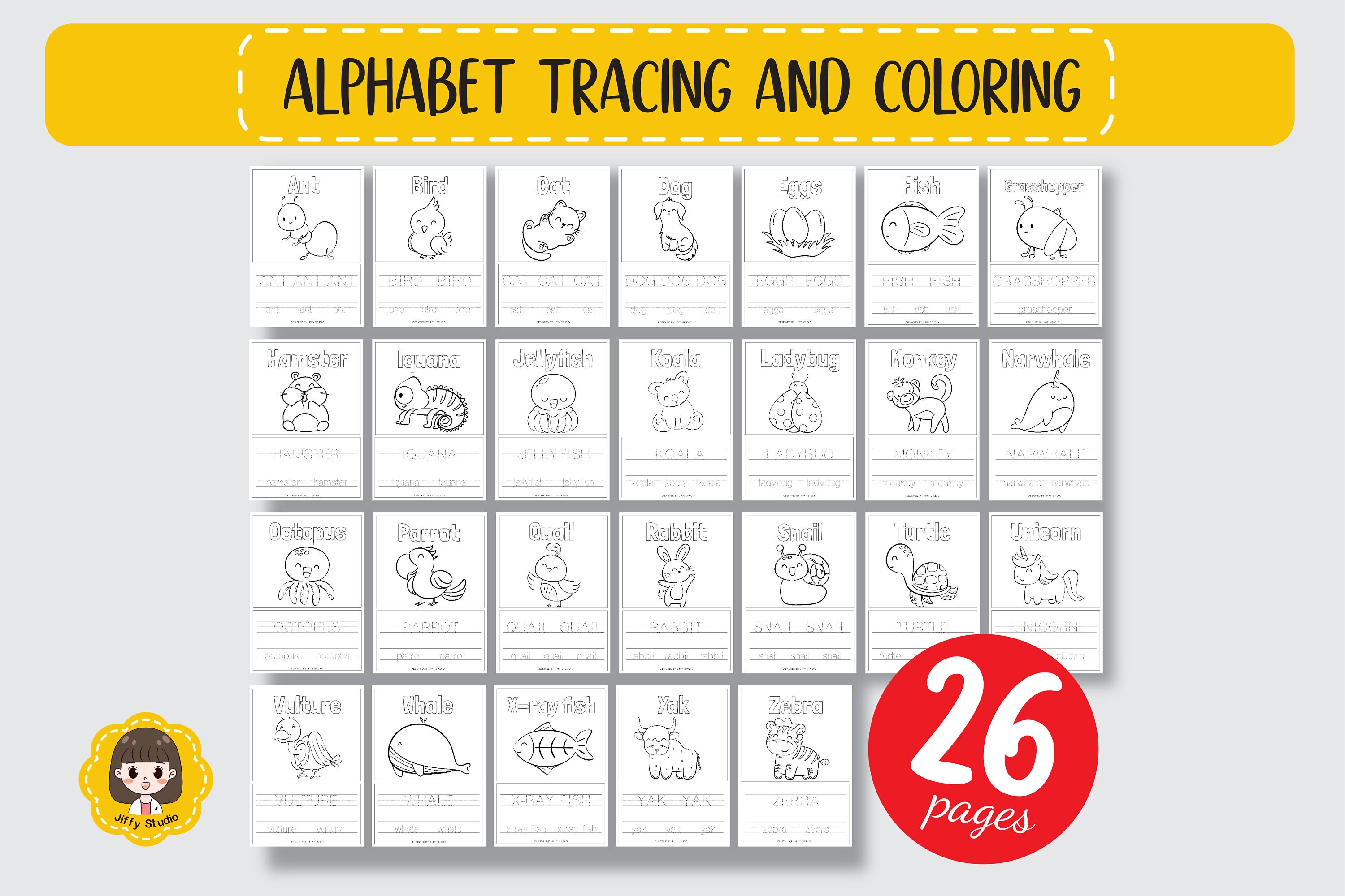 Uppercase and Lowercase Alphabet - Tracing Worksheets - Coloring Pages ...