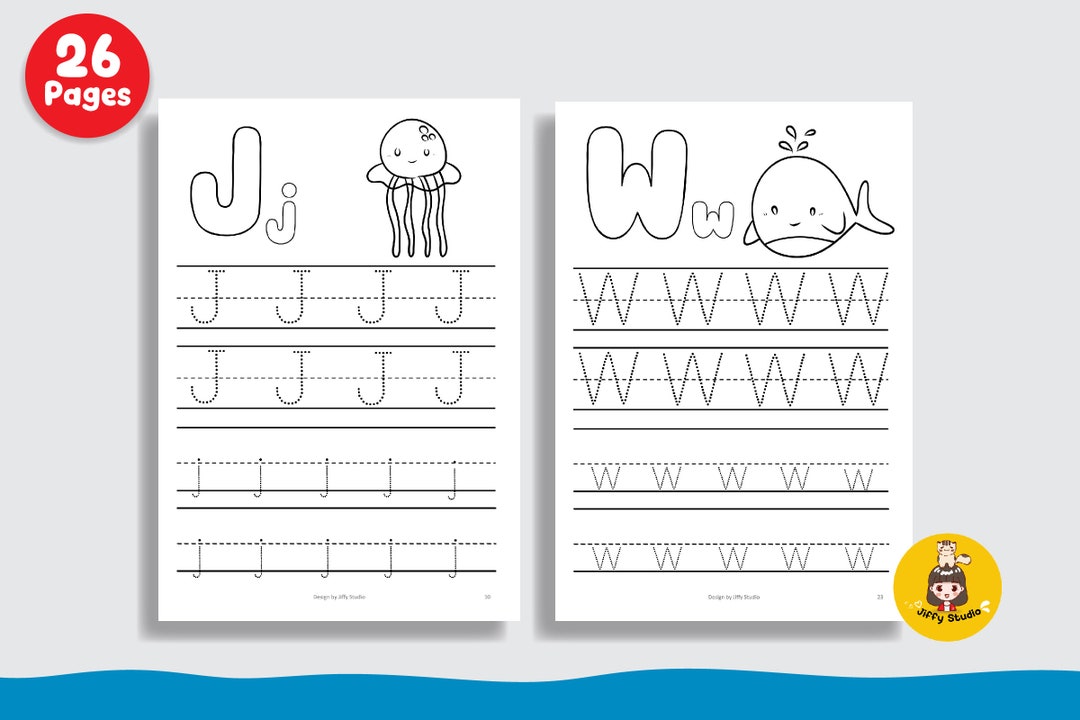 Uppercase and Lowercase Alphabet - Tracing Worksheets - Handwriting ...