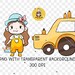 Cartoon Farm Life Clipart Set: Farm Animals & Farmers (digital Clip Art ...