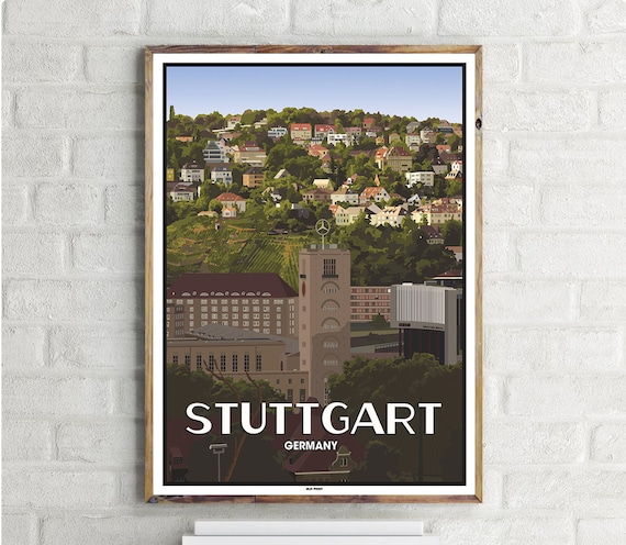 Stuttgart Hbf 1 Vintage Travel Poster - Etsy