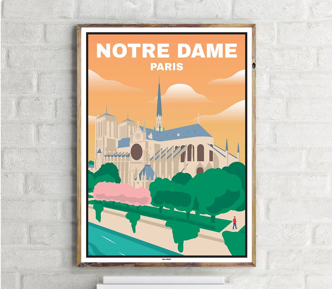 Notre Dame Parigi (1) - Poster di viaggio vintage - Etsy Italia