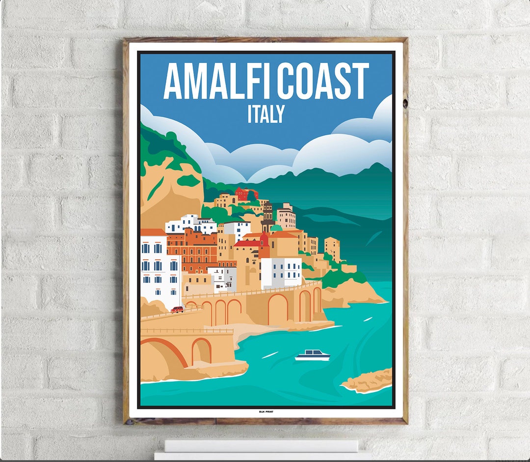 Amalfi Coast (1) - Vintage Travel Poster - Etsy
