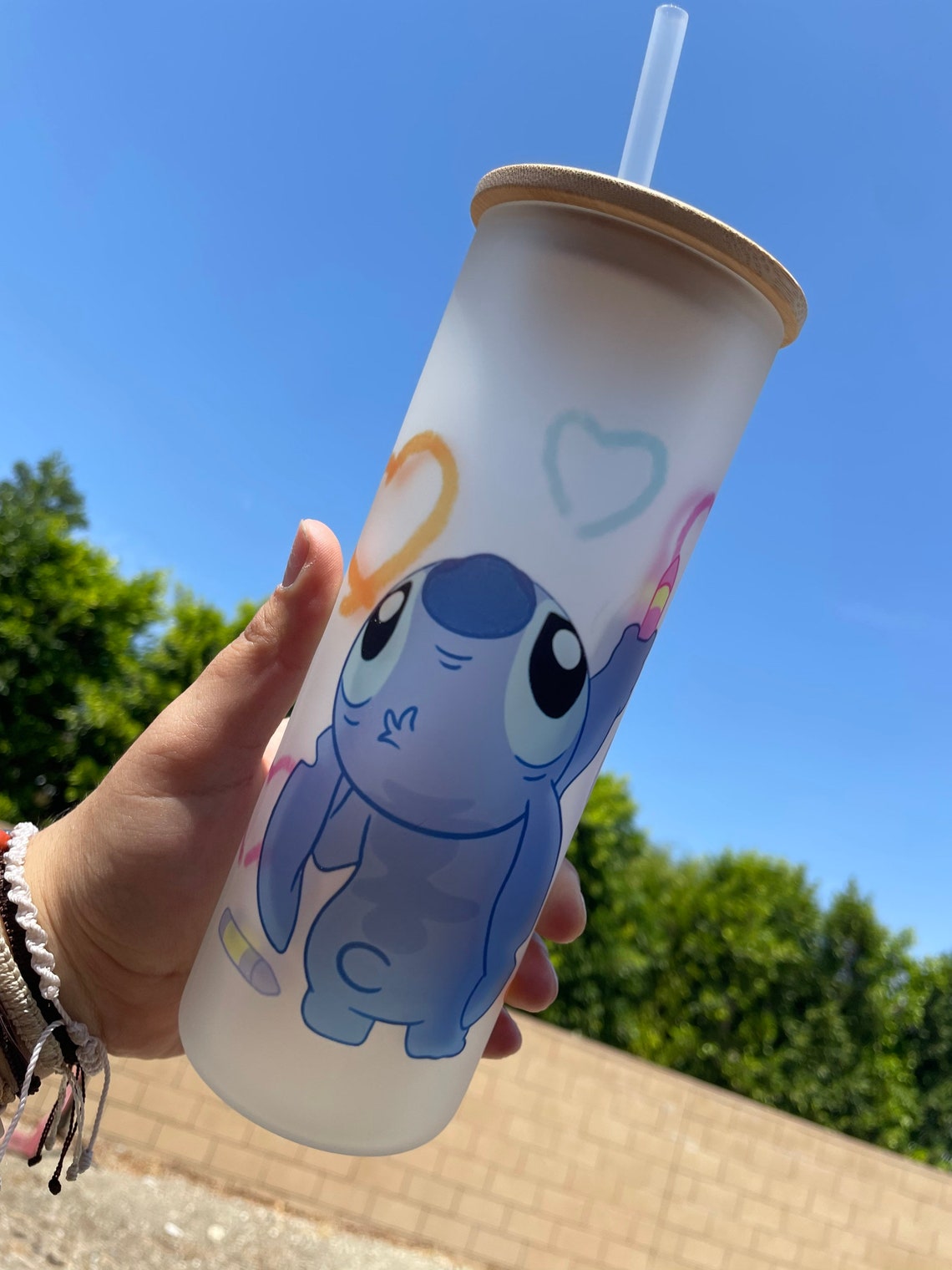 Stitch Inspired Glass Tumbler | Stitch Cups | Stitch Sublimated Glass ...